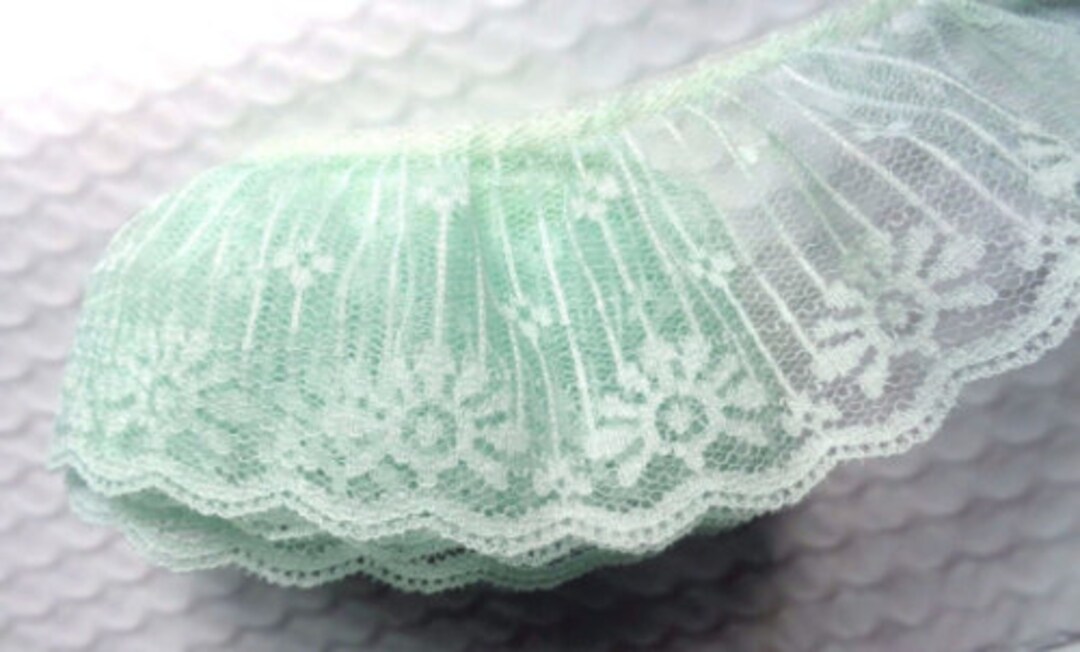 Ruffle Lace Trim 1-3/4-inch-wide Price per Yard Mint Color - Etsy