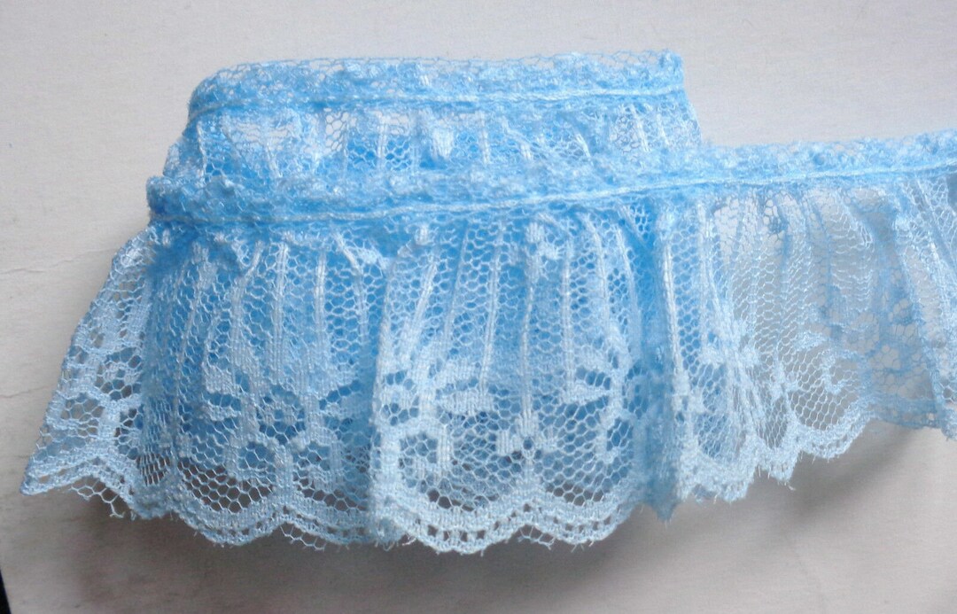 Ruffle Lace Trim 1-3/4-inch-wide Price per Yard Blue Color - Etsy
