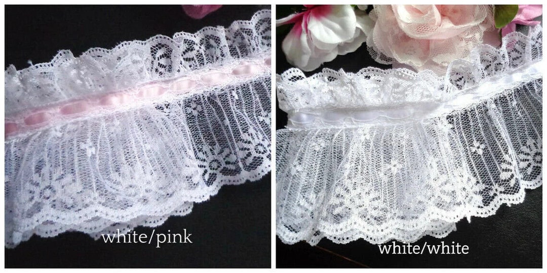 3 1/2 Inch Wide Ruffled Lace Select Color Price per Yard - Etsy