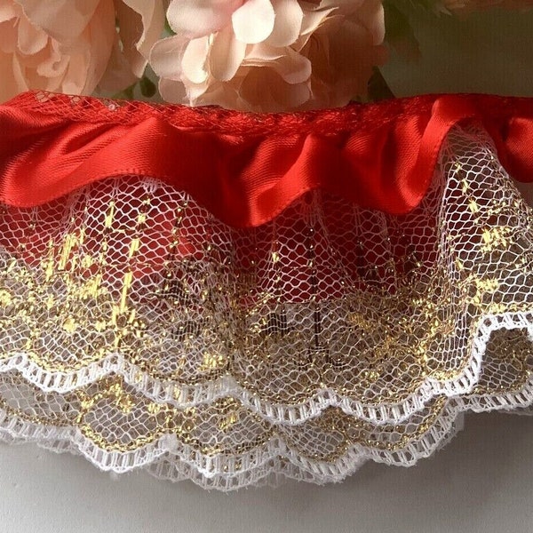 Red Lace Ribbon - Etsy