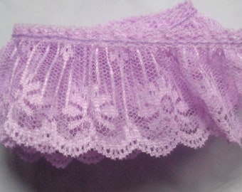 Double Ruffled Lace Trim Purple and Black Lace 2 YARDS - Etsy