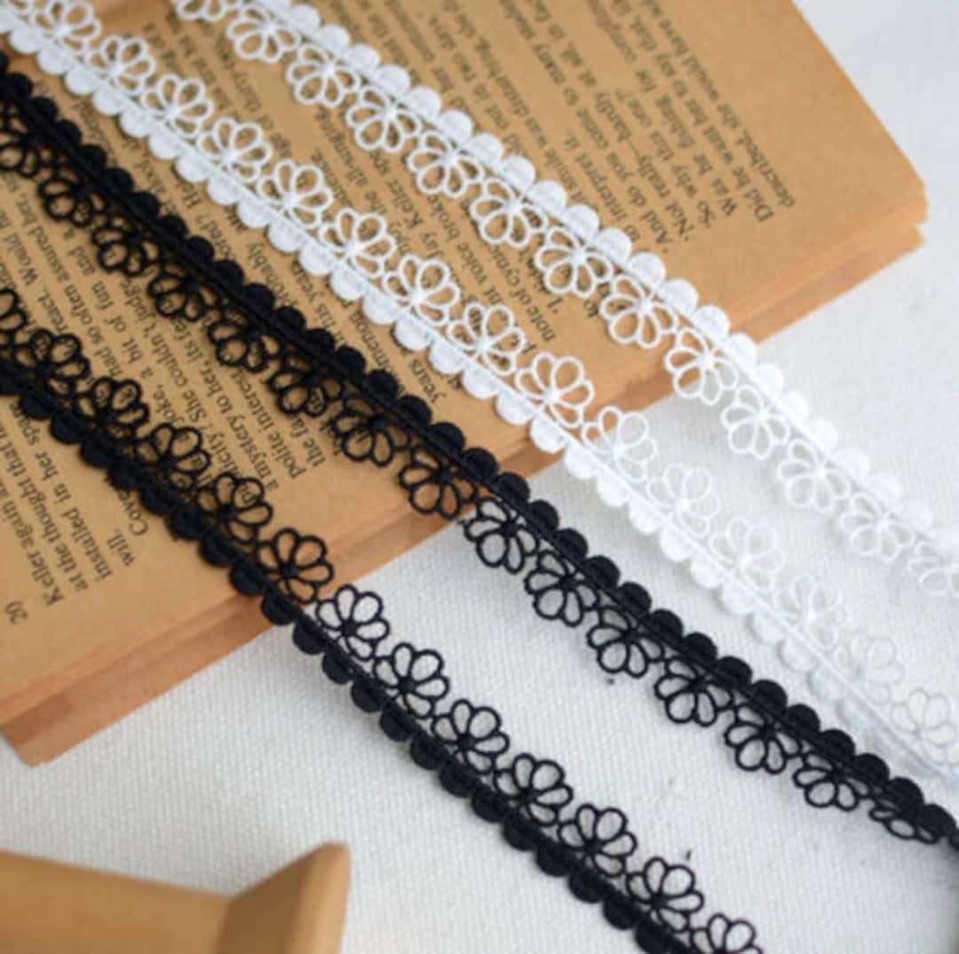 1/2 Inch Wide White or Black Color Lace Trim Price per Yard - Etsy