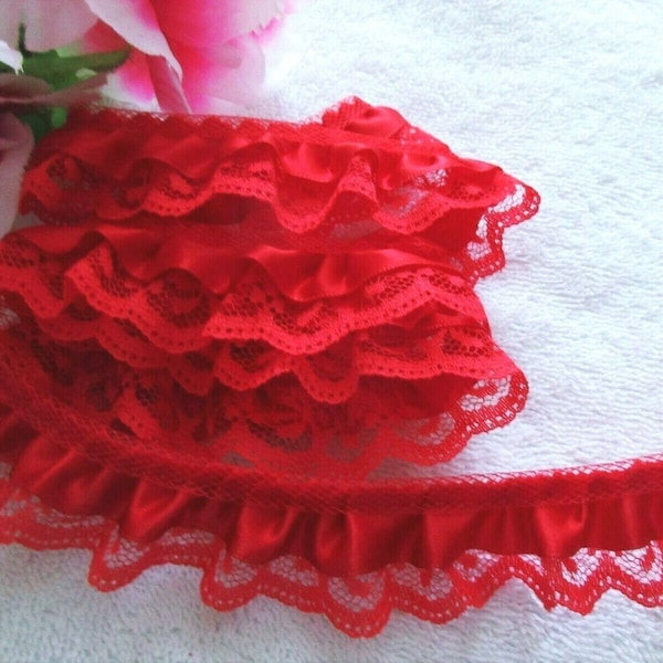 Red Lace Trim - Etsy