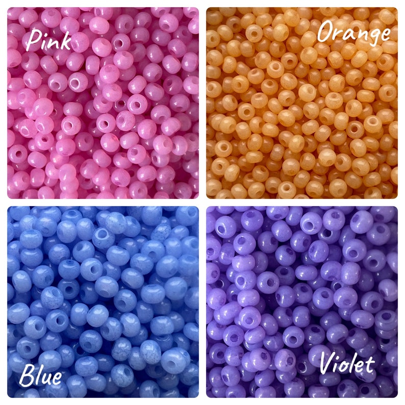 6/0 Solgel Dyed| Seed Beads|blue|orange|pink| Violet| E Beads|preciosa ...