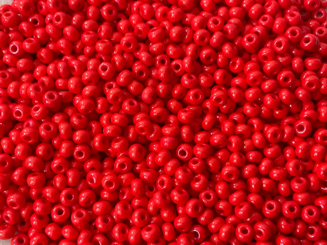 6/O Natural Opaque Red | Glass Czech E Beads 4mm Rocaillie 100/200/300 ...