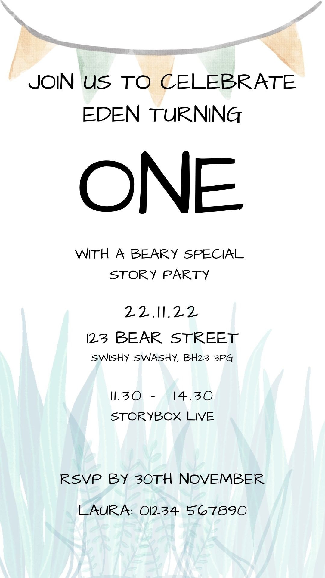 We're Going on a Bear Hunt 1st Birthday VIDEO Invite - Etsy