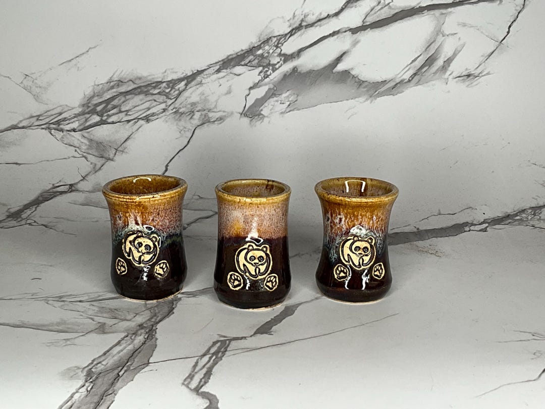 Stamped Shot Glass - Shot Glass - Ceramic Shot Glass - Mermaid - Bear ...