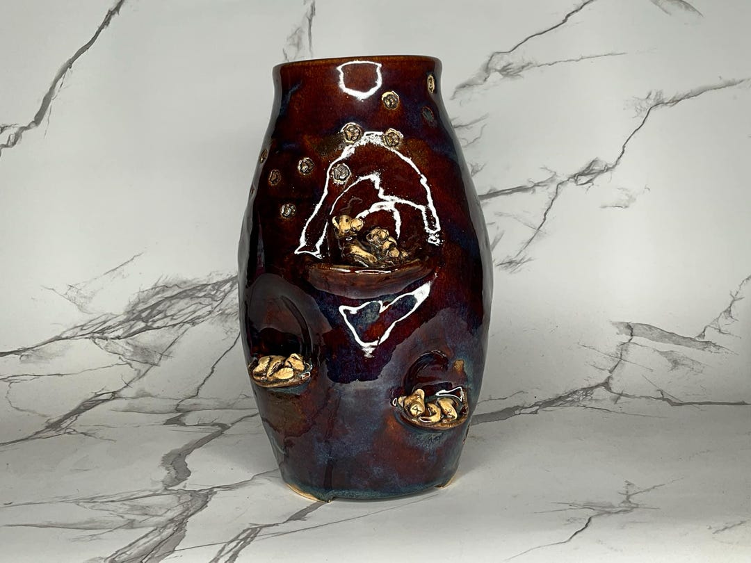 Ceramic Rose Vase - Bears - Bear Sculpture - Bear Family - Bear Paws ...