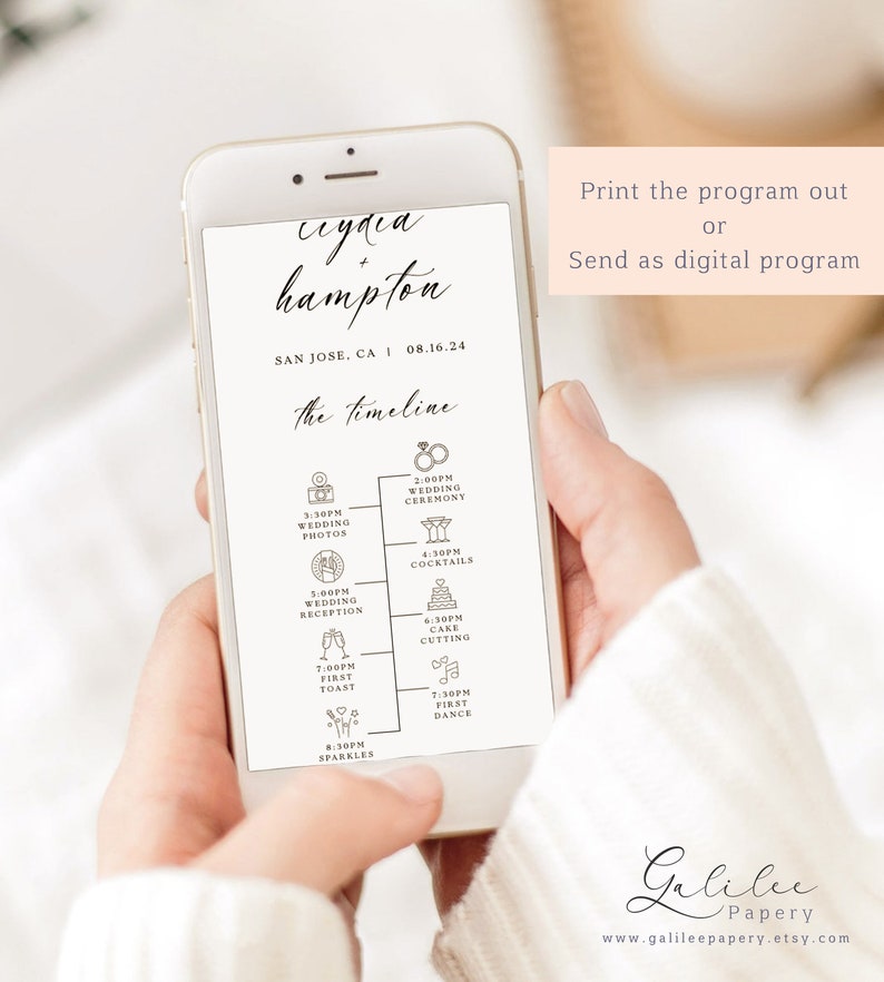 Wedding Day Program Template Wedding Infographic Infographic - Etsy