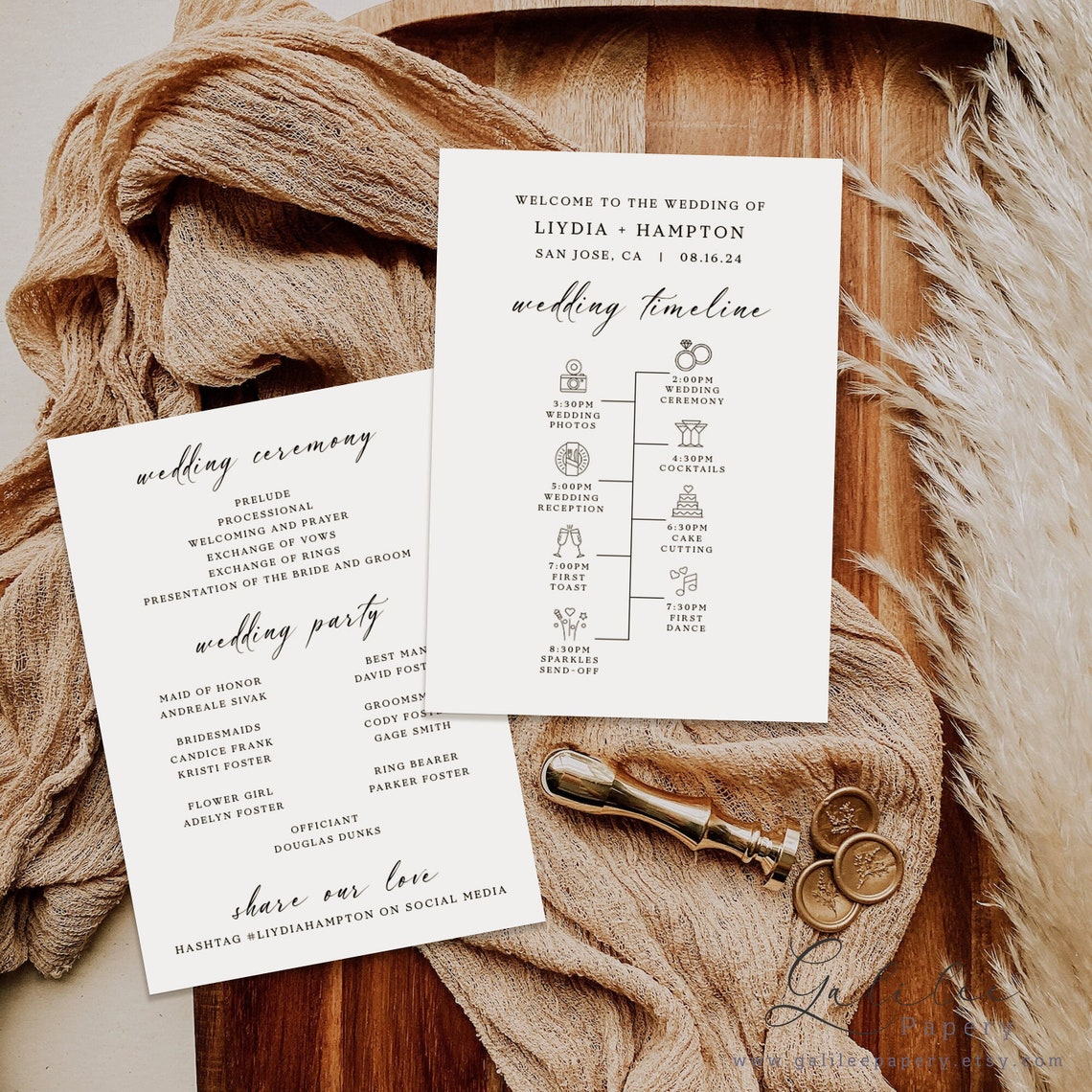 Wedding Day Program Template Wedding Infographic Infographic - Etsy