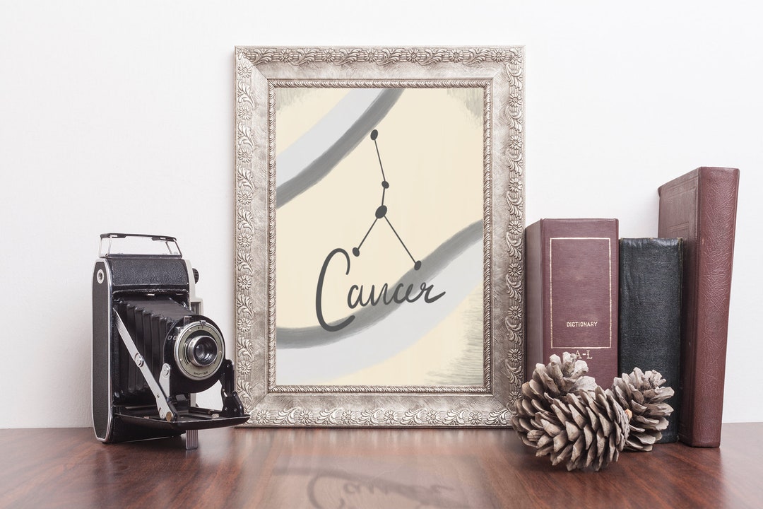 Cancer Zodiac Constellation Printable Art, Neutral Colors, Abstract ...