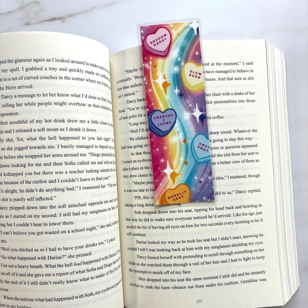 Heart Conversation Candy Romantasy Sayings Bookmark, Book Lover Gift - Etsy