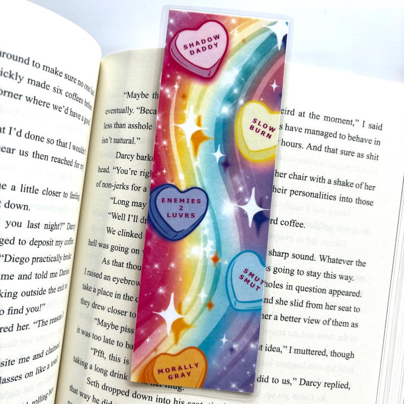 Heart Conversation Candy Romantasy Sayings Bookmark, Book Lover Gift - Etsy