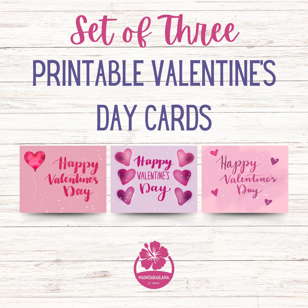 Printable Valentine Cards | Pink and Purple Glitter Heart Calligraphy ...