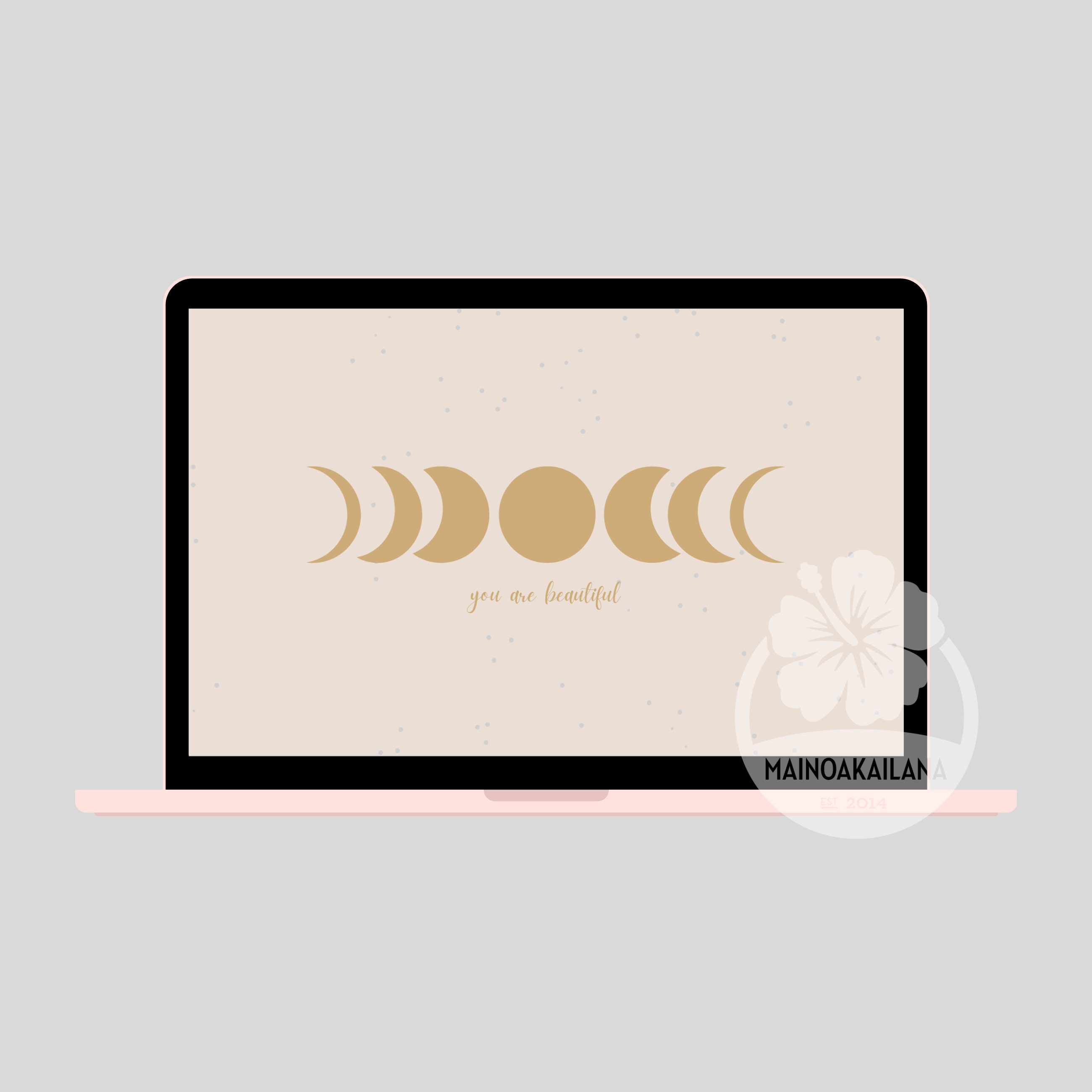 Boho Minimal Aesthetic Moon Phases Affirmation Wallpapers for Phone and ...