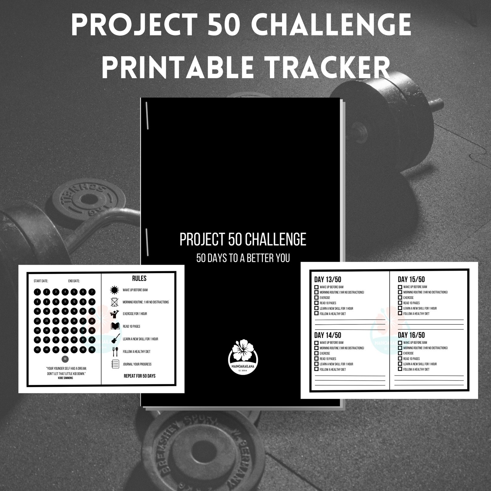 Project 50 Challenge Printable Tracker | Fitness, Motivation, and ...