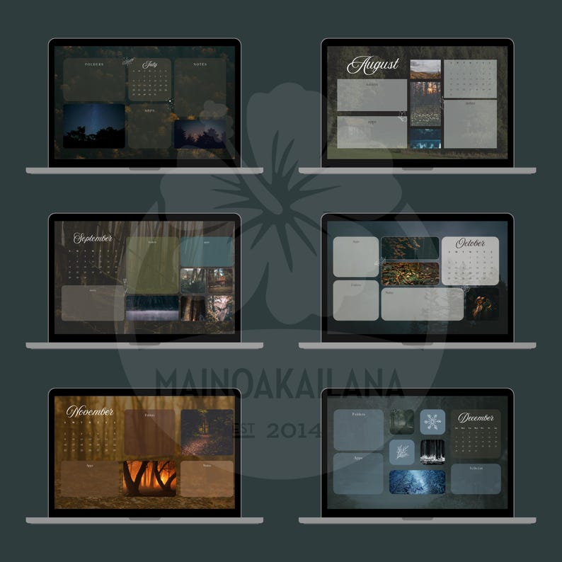 2026 Dark Forest Desktop Wallpaper Organizers (digital Download) - Etsy