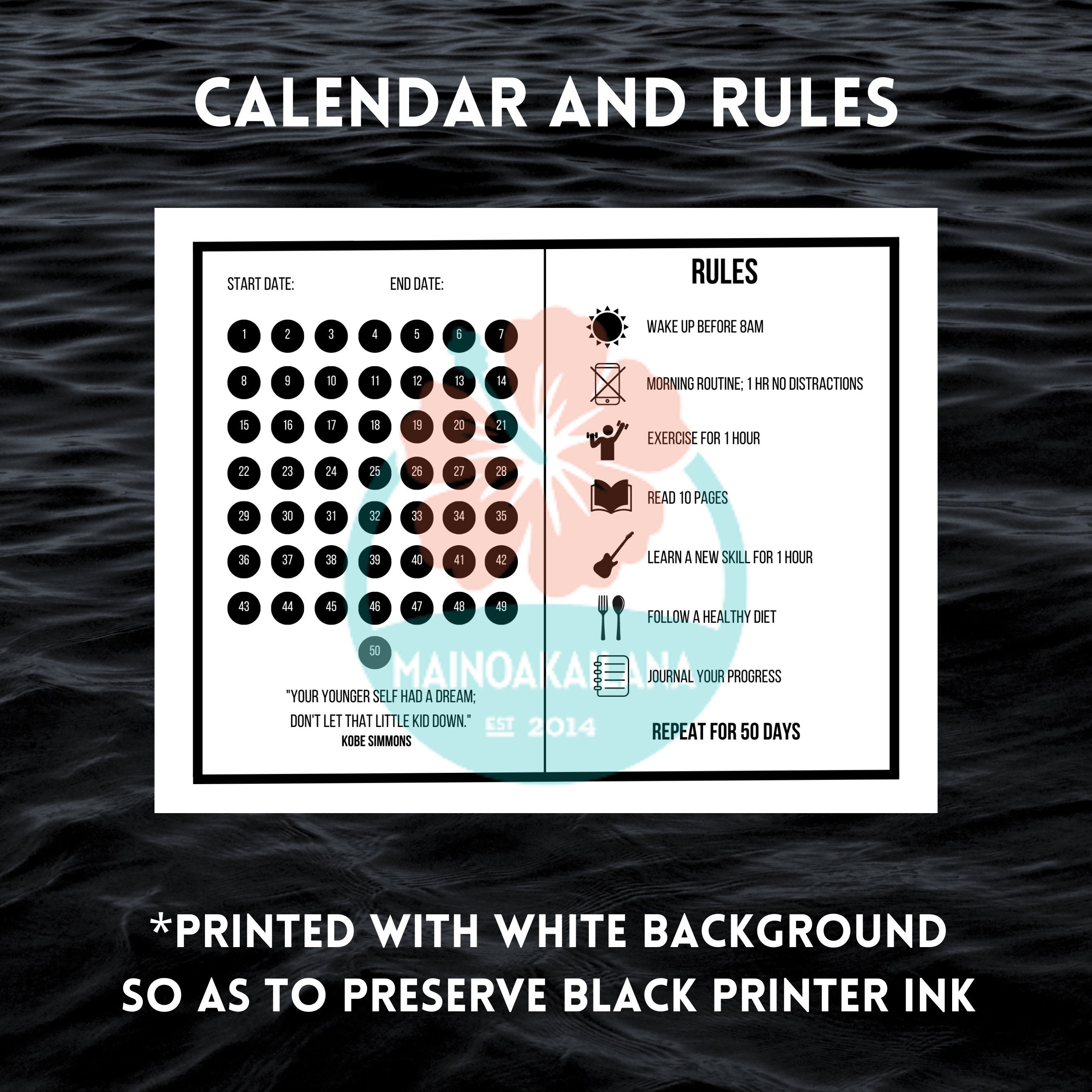 Project 50 Challenge Printable Tracker | Fitness, Motivation, and ...