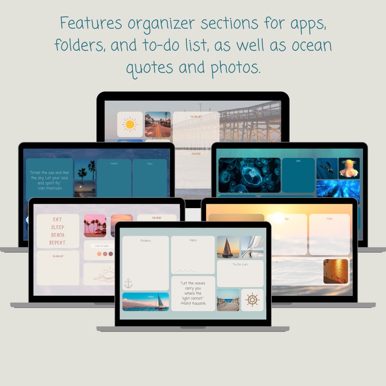 Beach/ocean Aesthetic Desktop Organizer Wallpapers for Laptop/monitor ...