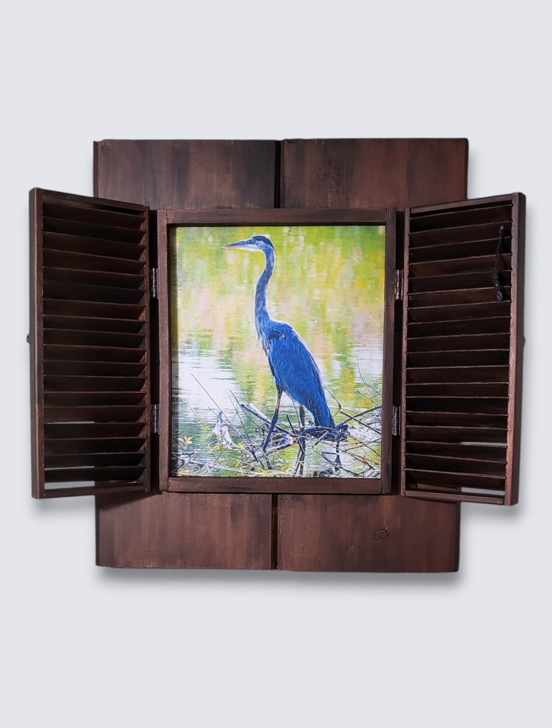 Shutter Frame Wall Art-wall Decor 'wading for You' - Etsy