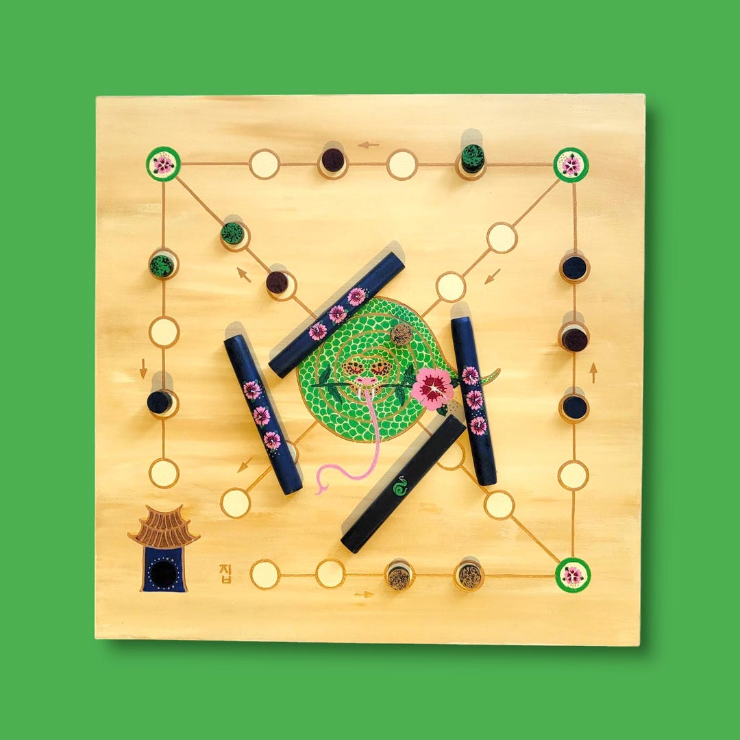 Large Snake and Mugunghwa Yut Nori Game Board Set Wall Art wall Decor ...