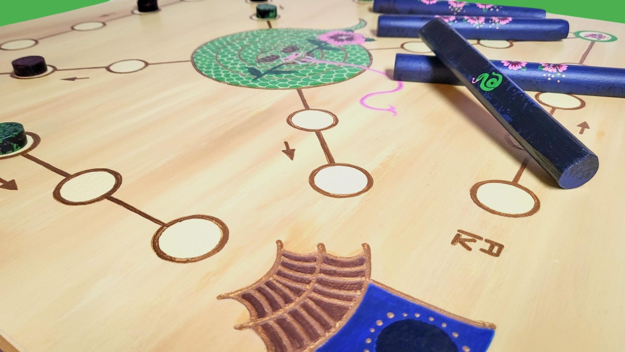Large Snake and Mugunghwa Yut Nori Game Board Set Wall Art wall Decor ...