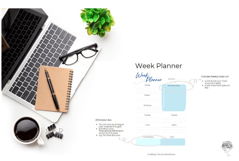 Weekly Planner Printable / Instant Download / Weekly Planning / Goal ...