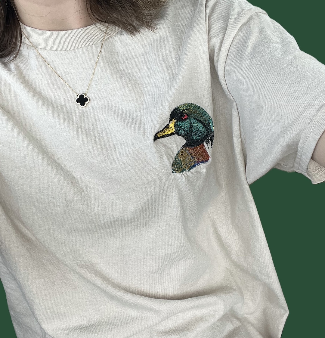 Embroidered Duck T-shirt, Wood Duck Shirt, Men or Women Duck T-shirt ...