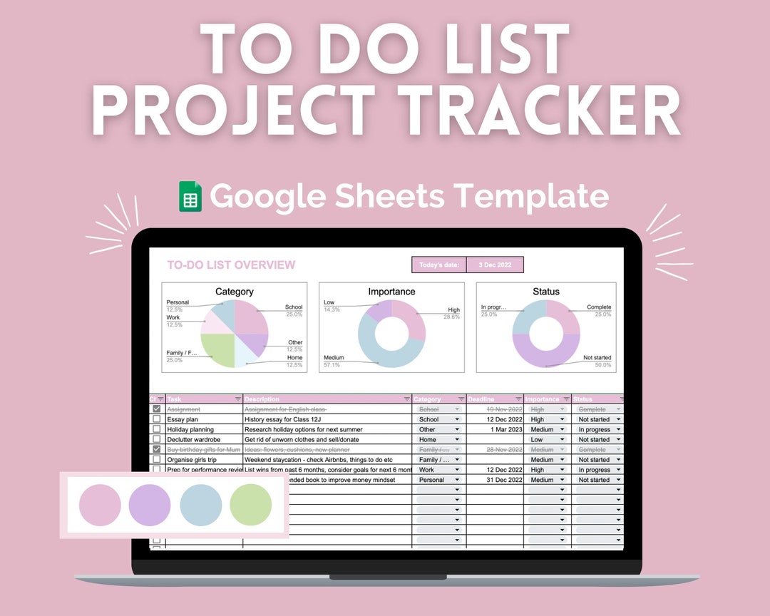 To-do List and Project Tracker Template, Simple Task Overview, Daily ...