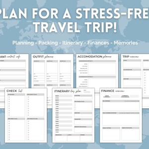 Travel Planner Printable Template | Digital Holiday Organisation ...
