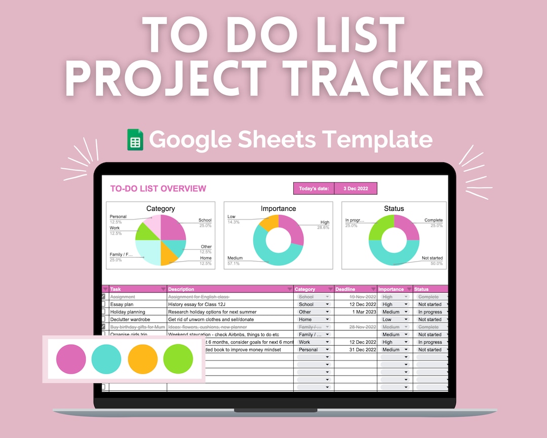 To-do List Tracker Template, Simple Project Overview, Daily Weekly ...