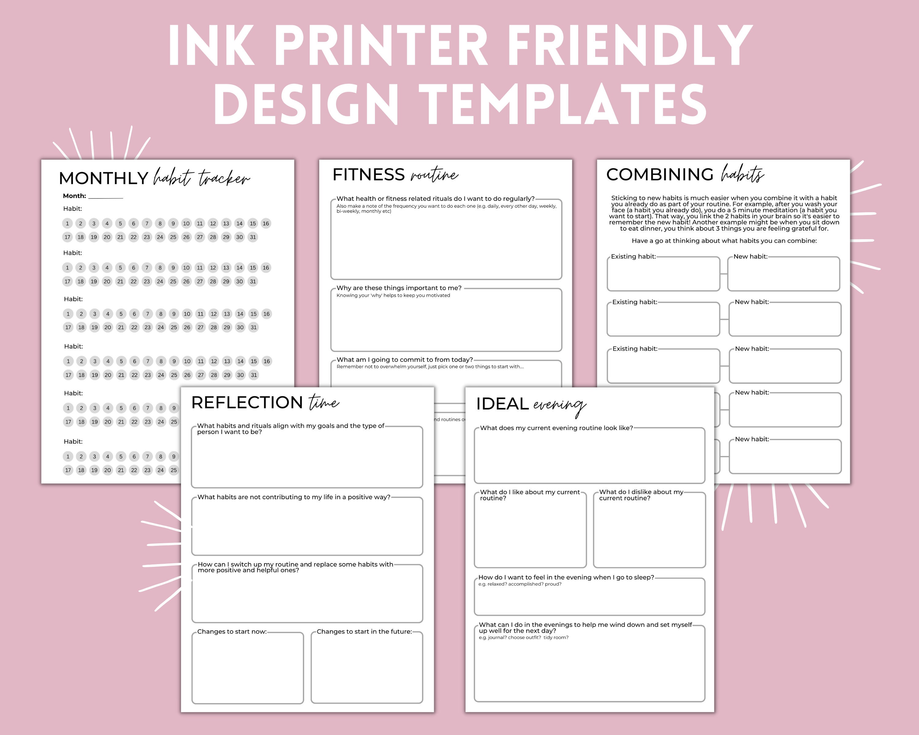 Habit Tracking Bundle | Routine and Habit Journal Prompts | Google ...