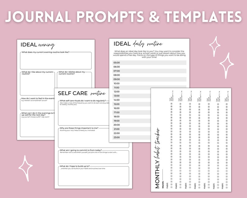 Habit Tracking Bundle | Routine and Habit Journal Prompts | Google ...