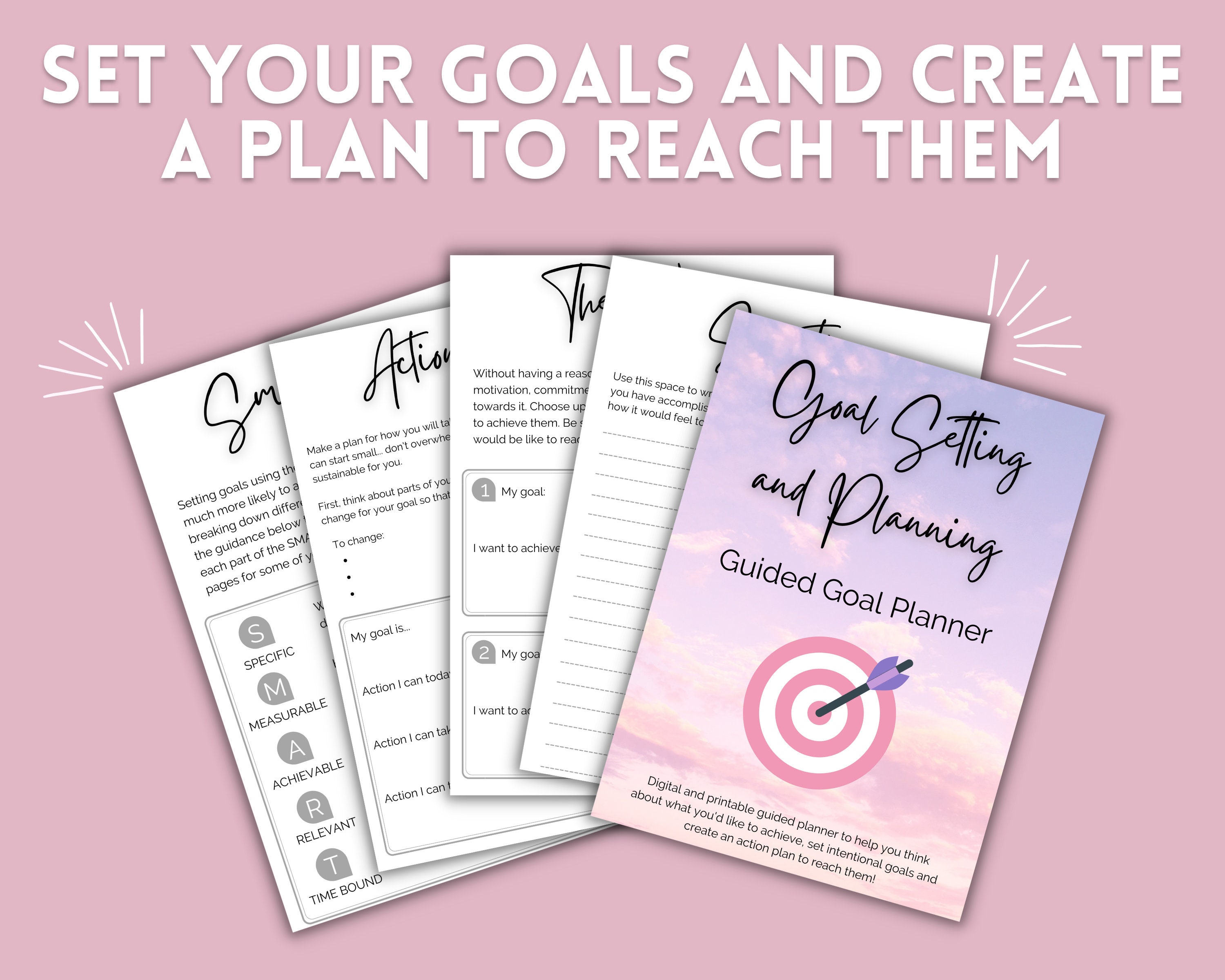 Goals Digital Planner | Goal Setting Workbook | Dreams Vision Printable ...