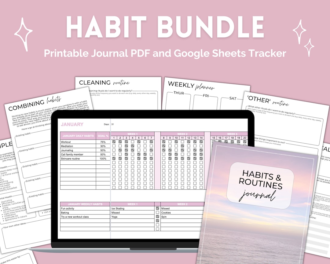 Habit Tracking Bundle | Routine and Habit Journal Prompts | Google ...