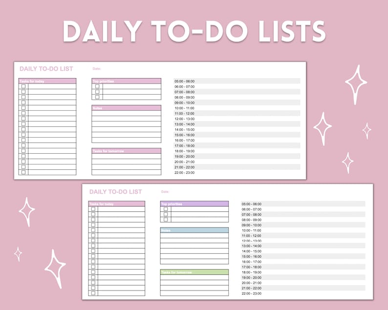 To-do List and Project Tracker Template, Simple Task Overview, Daily ...