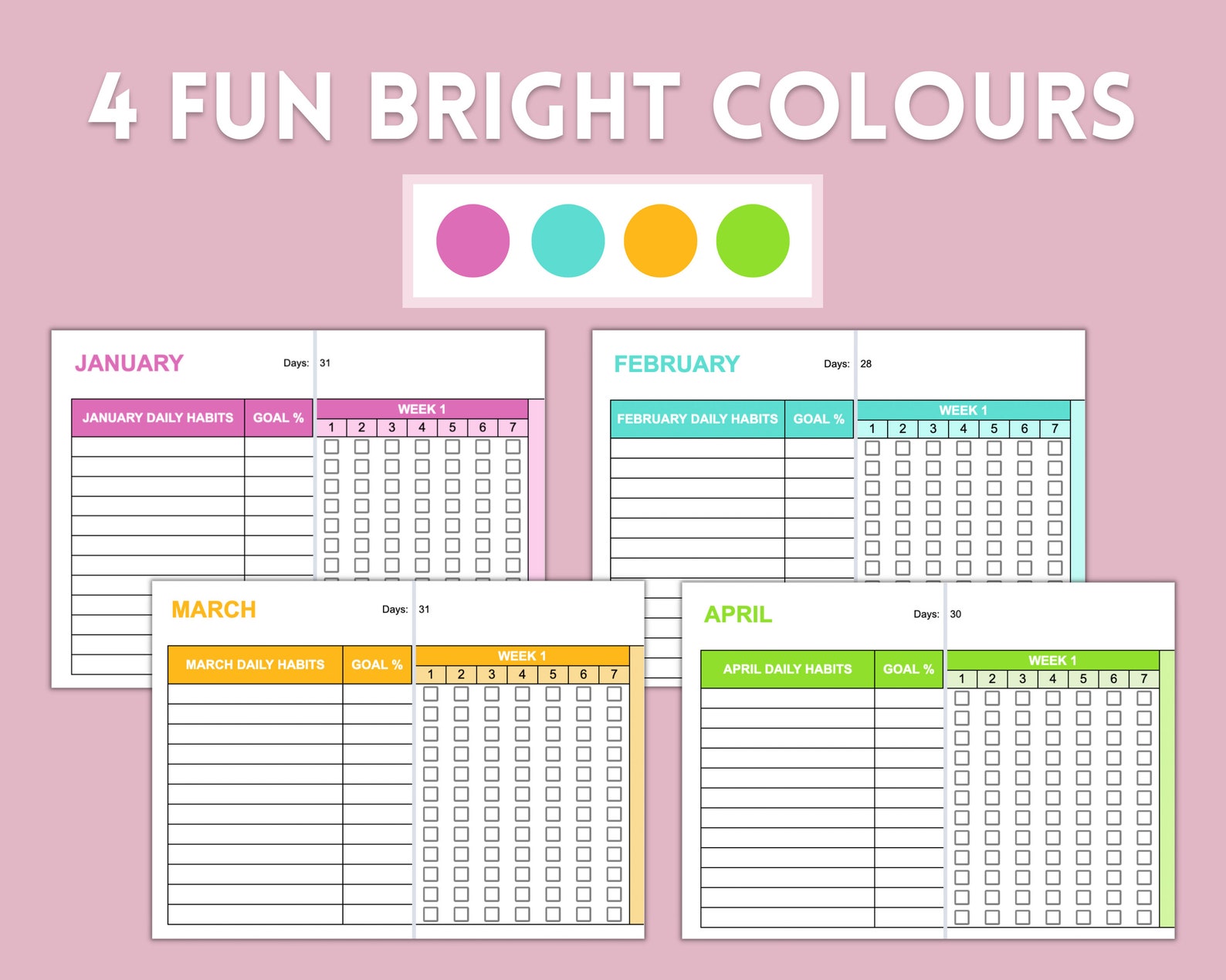 Habit Tracker Spreadsheet Template, Digital Download, Google Sheets ...