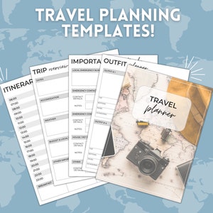 Travel Planner Printable Template | Digital Holiday Organisation ...