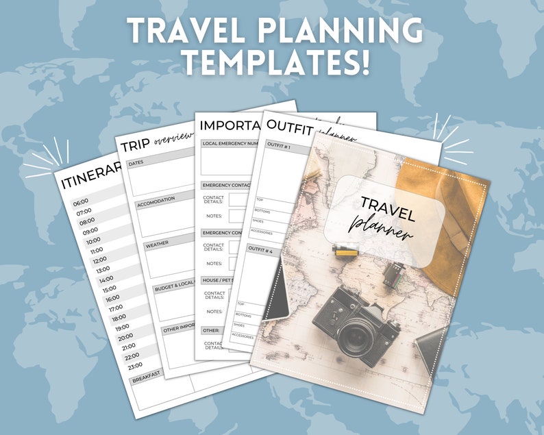 Travel Planner Printable Template Digital Holiday Organisation Planner ...