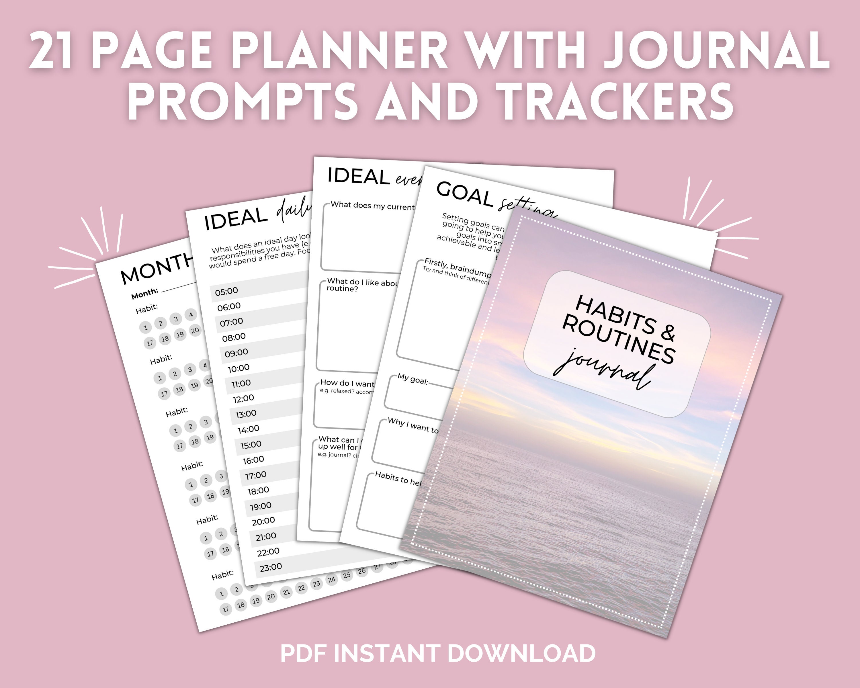 Habit Tracking Bundle | Routine and Habit Journal Prompts | Google ...