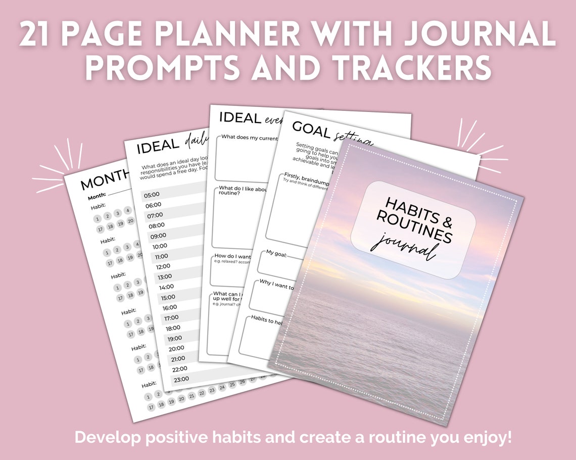 Habit and Routine Journal and Template | Habit Tracker Printable ...