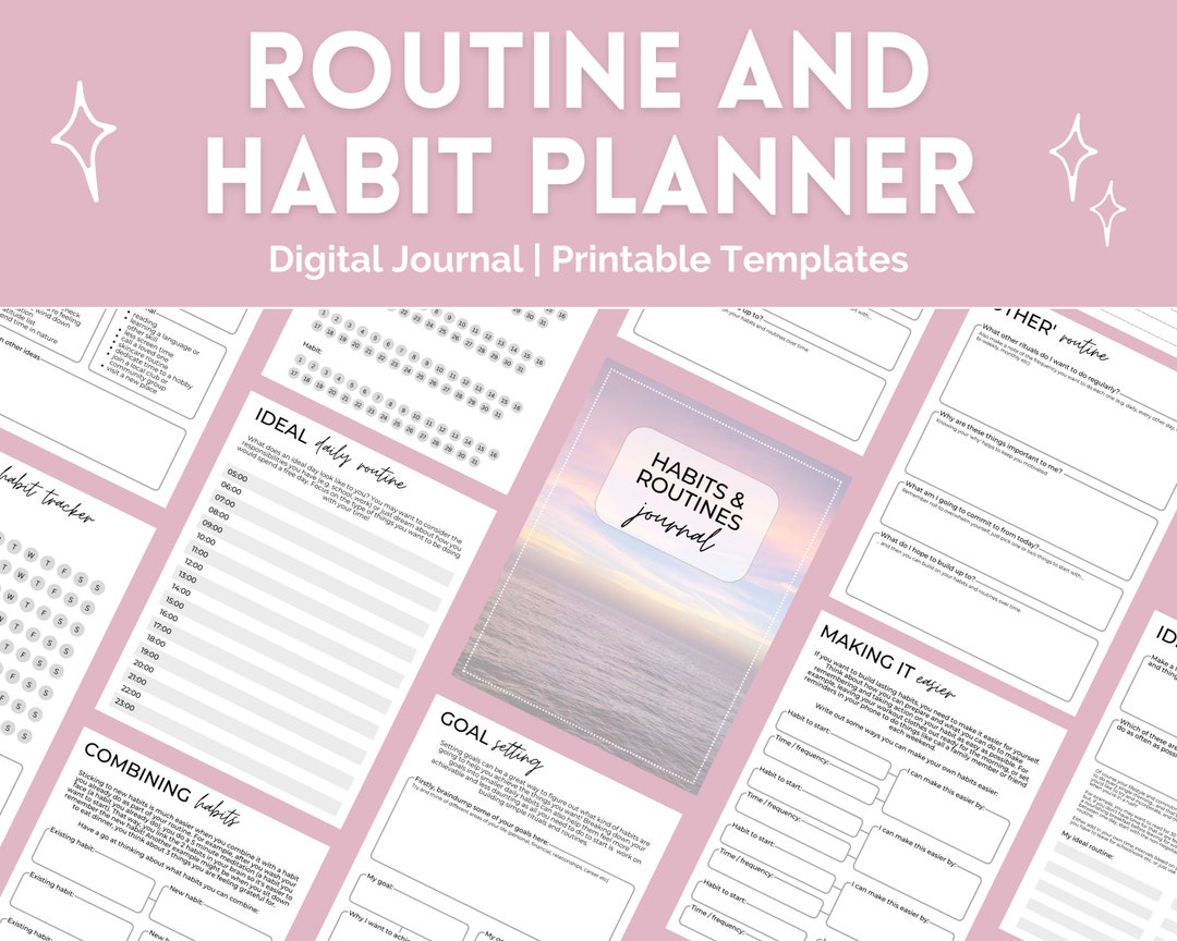 Habit and Routine Journal and Template | Habit Tracker Printable ...