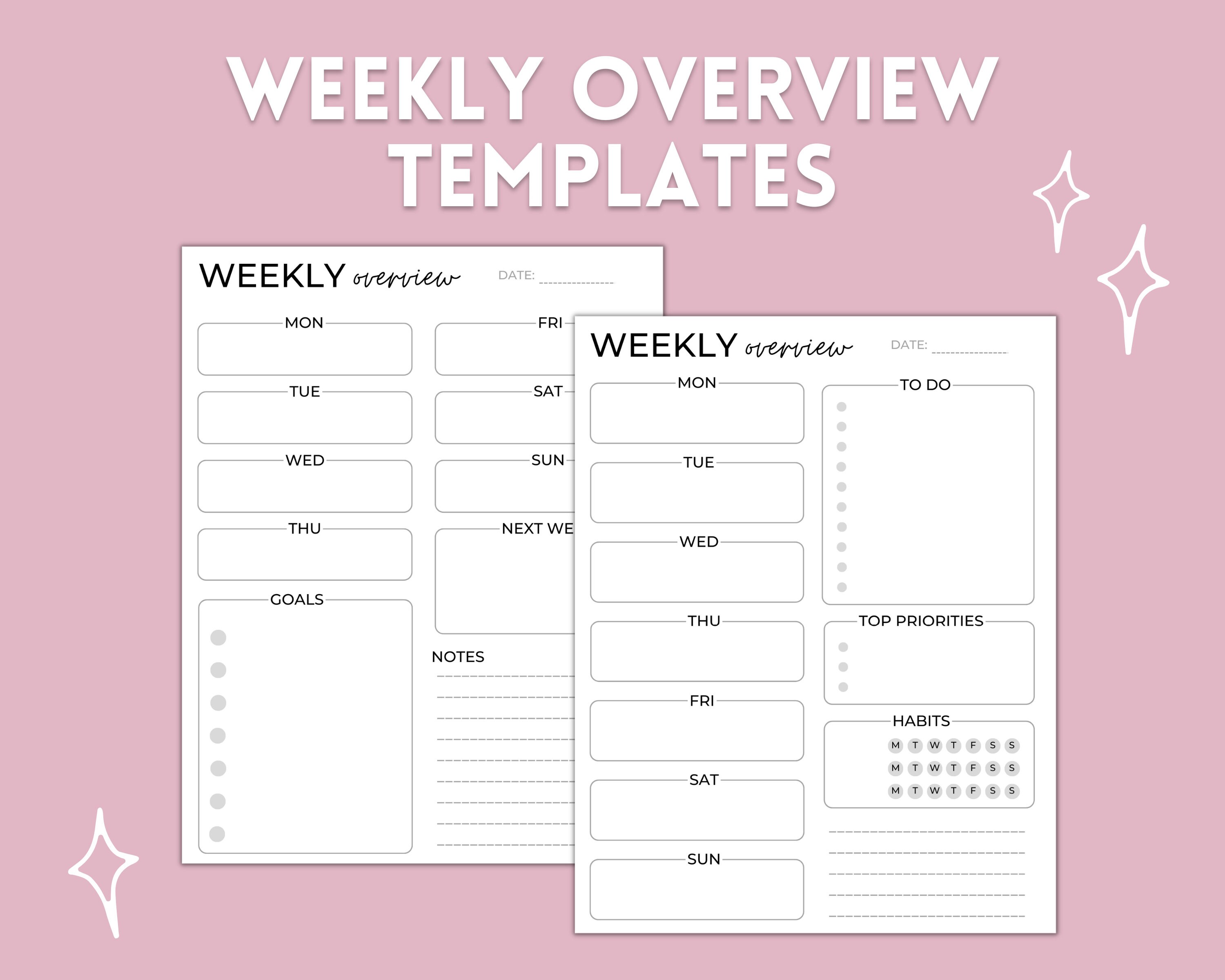Printable Weekly Planner Template | Digital Download Template | Simple ...