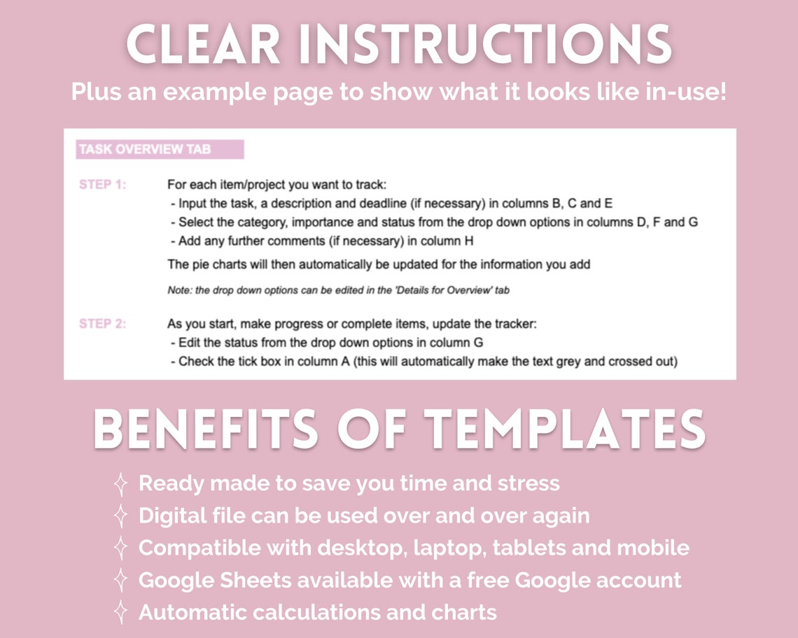 To-do List and Project Tracker Template, Simple Task Overview, Daily ...