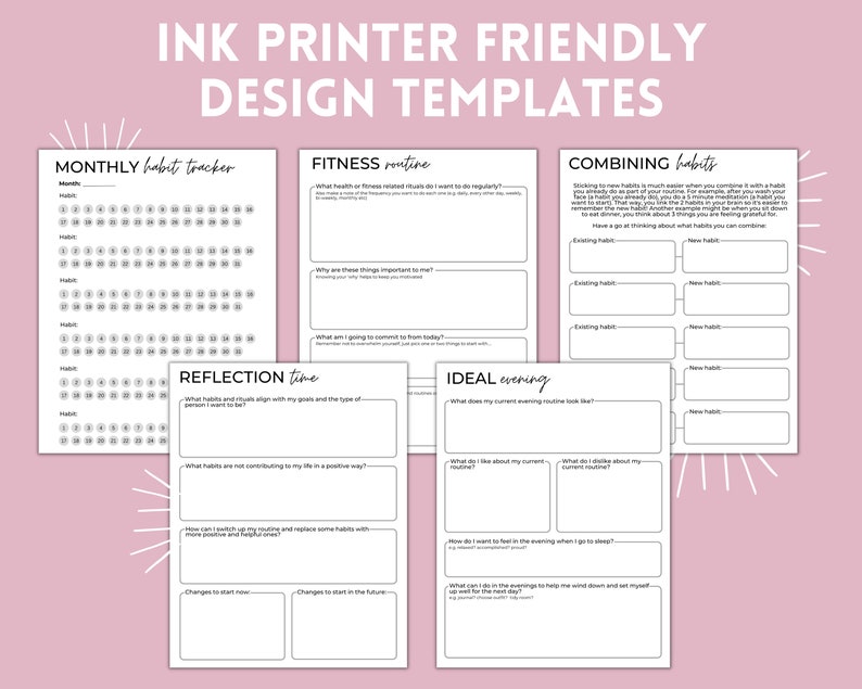 Habit and Routine Journal and Template | Habit Tracker Printable ...