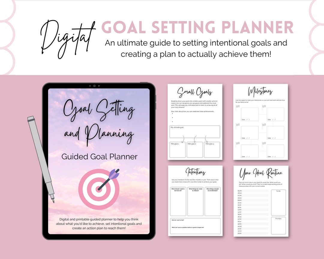 Goals Digital Planner | Goal Setting Workbook | Dreams Vision Printable ...