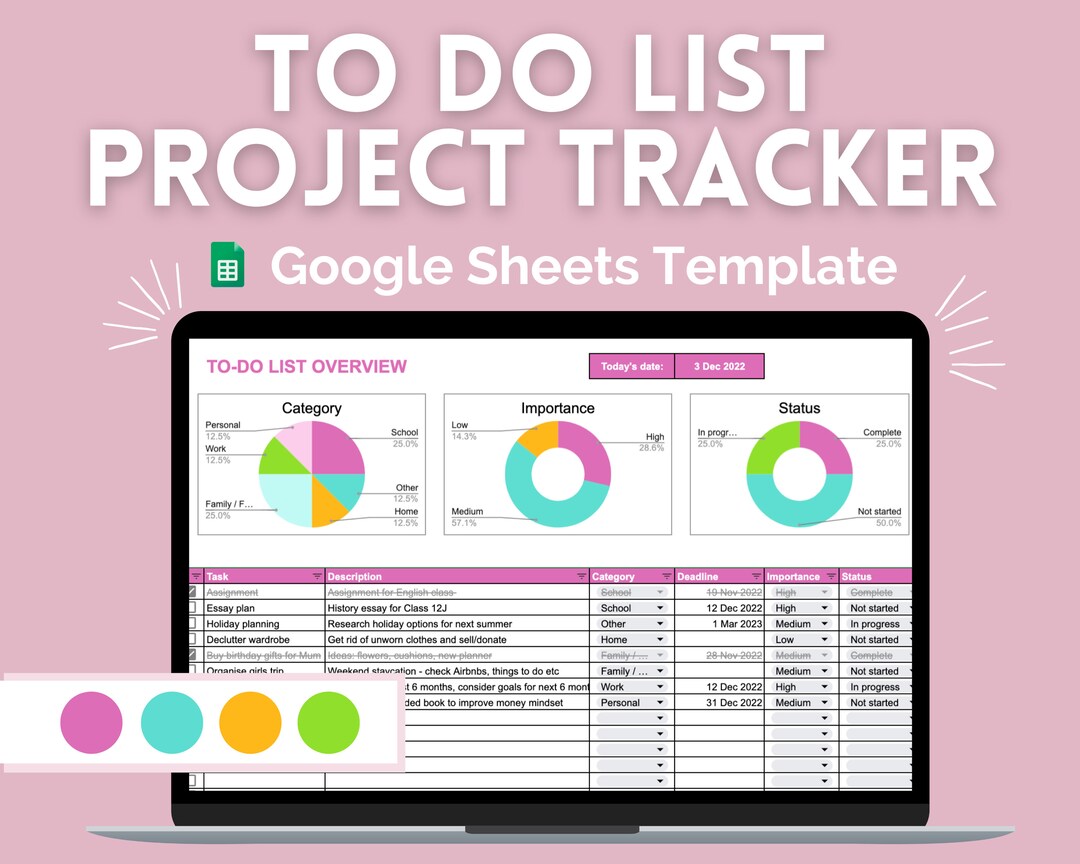 To-do List Tracker Template Simple Project Overview Daily - Etsy