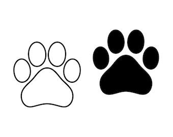 Paw Print Outline DIGITAL DOWNLOAD | Svg Png Dxf Eps Instant Digital ...