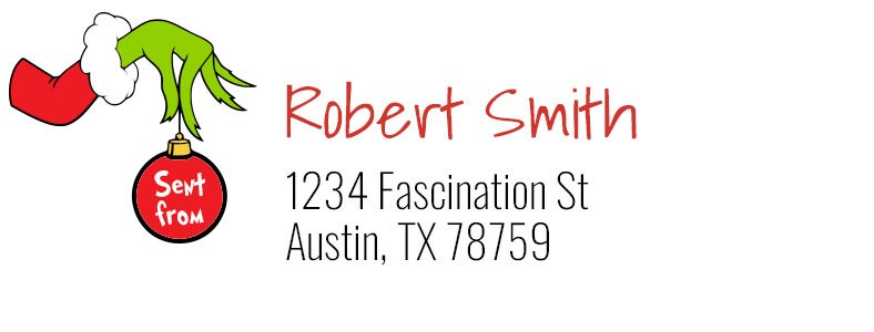 Printable Christmas Return Address Labels, Christmas Return Labels ...