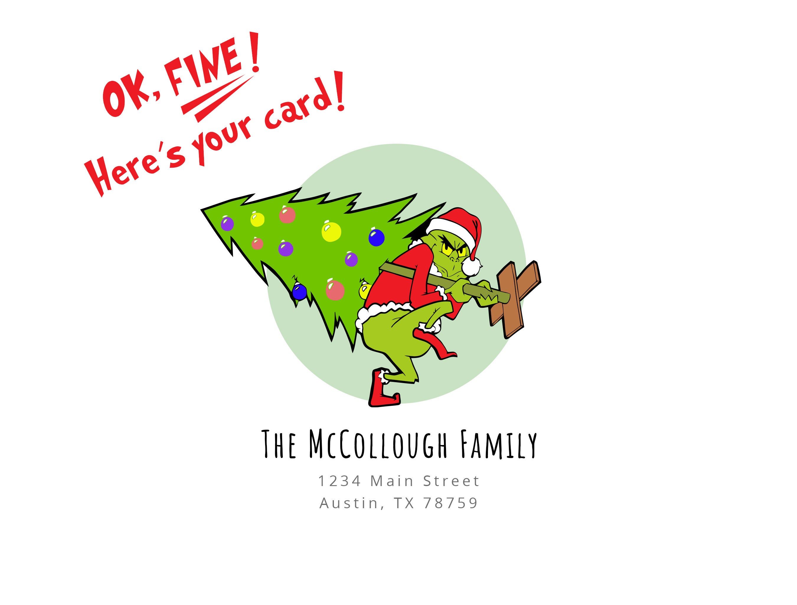 Christmas Envelope Template, Printable, Digital Download, Grinch ...